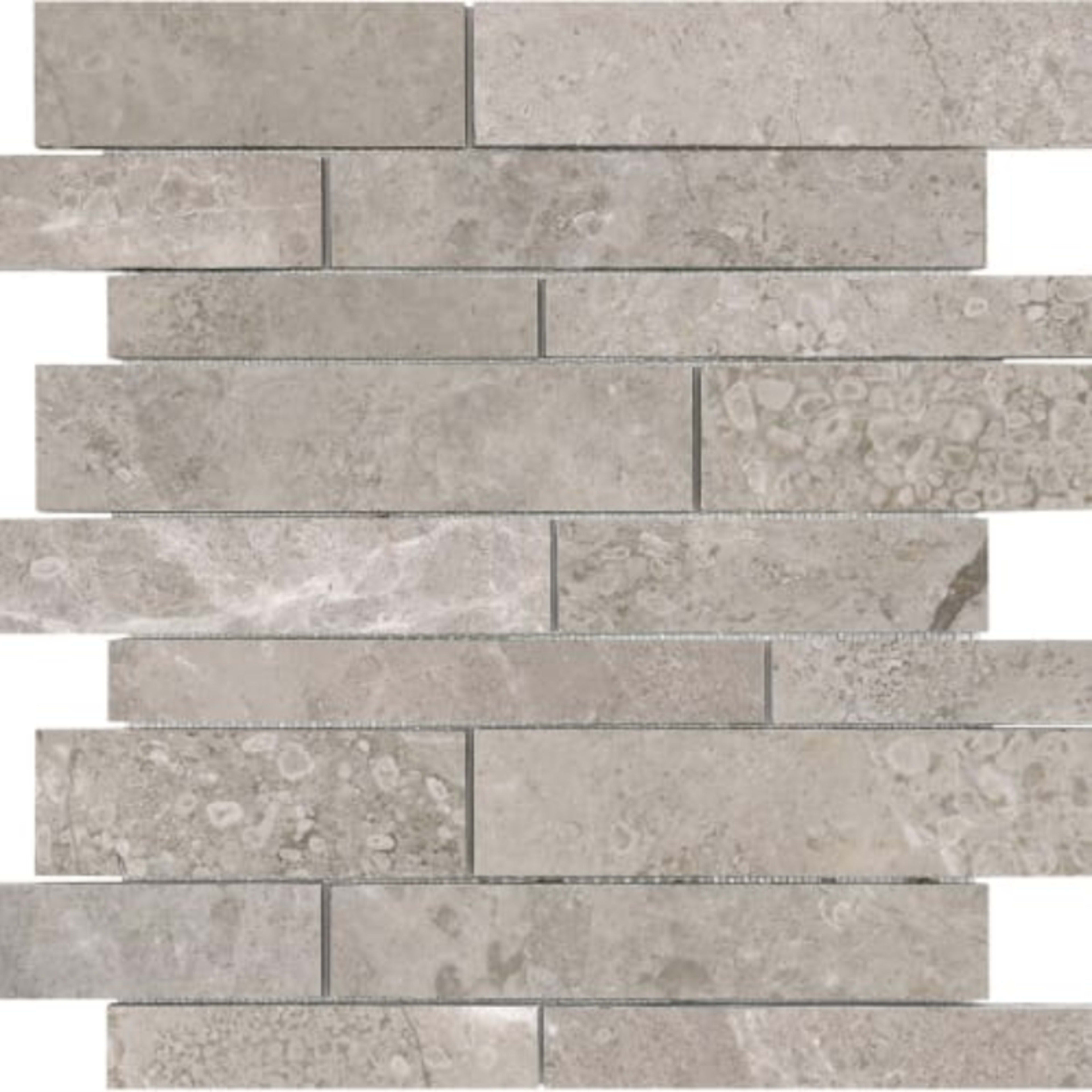 Ritz Gray in Random Strip Polished Natural Stone – DesignCo