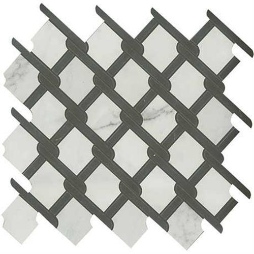 Classentino Marble in Palazzo White & Centurio Black Polished - 14x14.5 ...