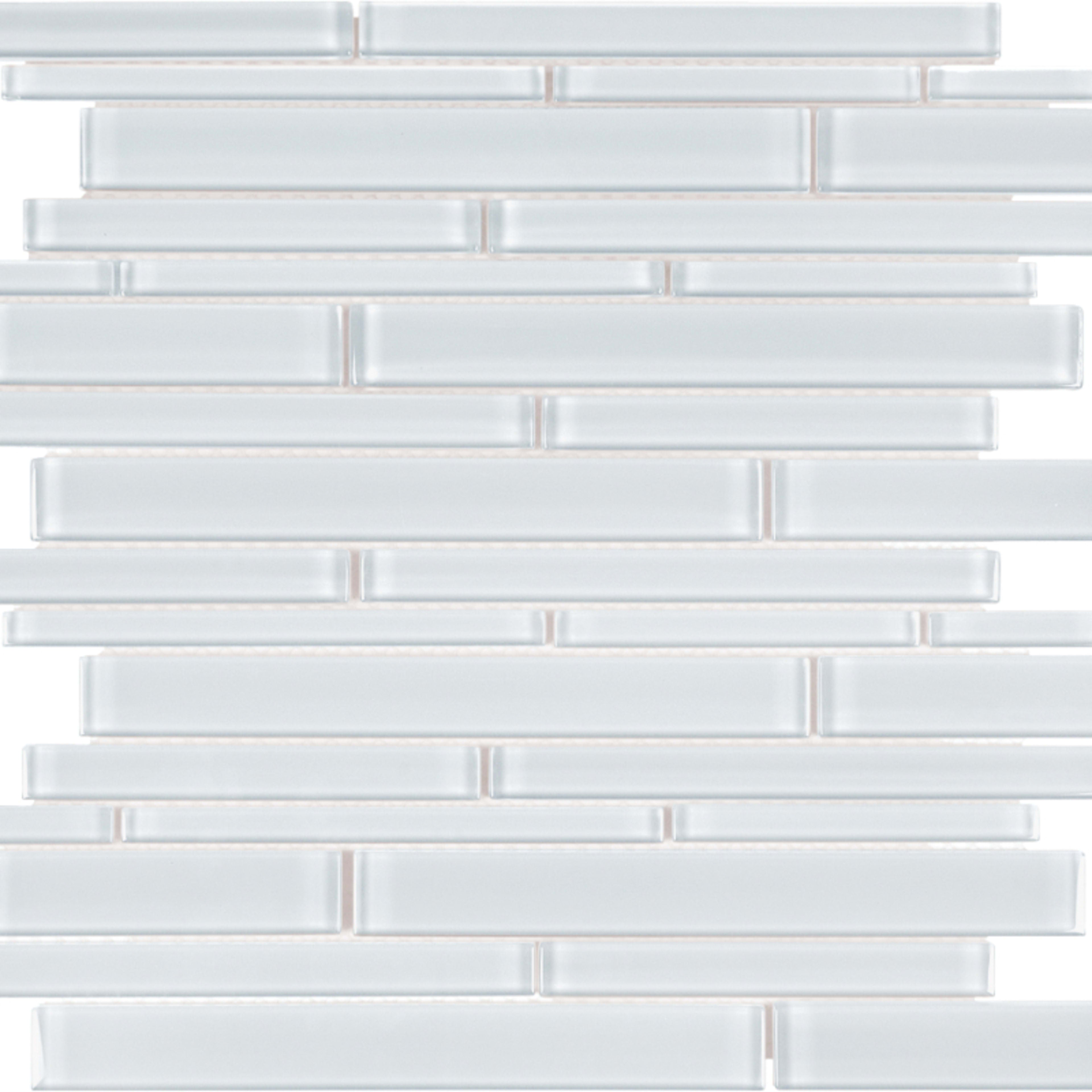 Element in Ice Random Strip Mosaic Glass Tile – DesignCo