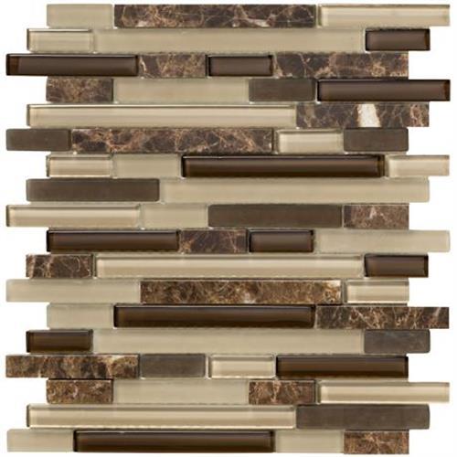 Crystal Stone II in Espresso Mosaic Strip - 12x12 Tile – DesignCo