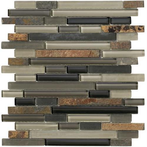 Crystal Stone II in Slate Mosaic Strip - 12x12 Tile – DesignCo